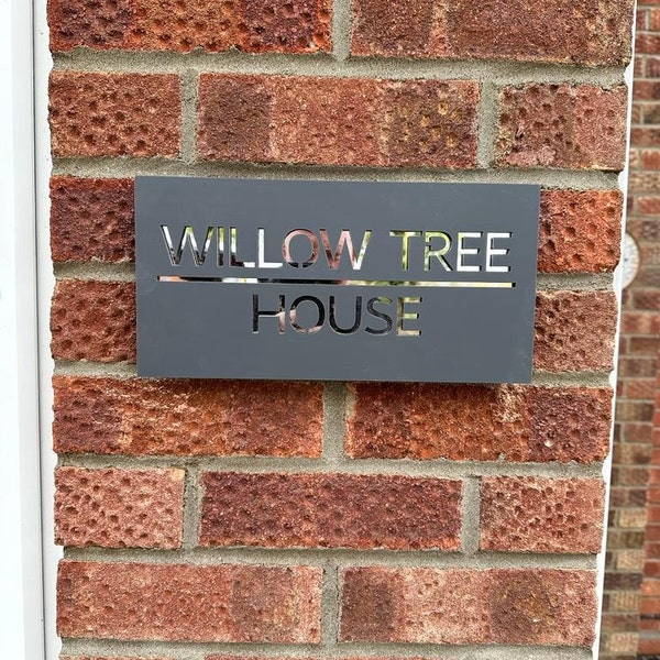 Contemporary House Name Plaque - Etsy UK