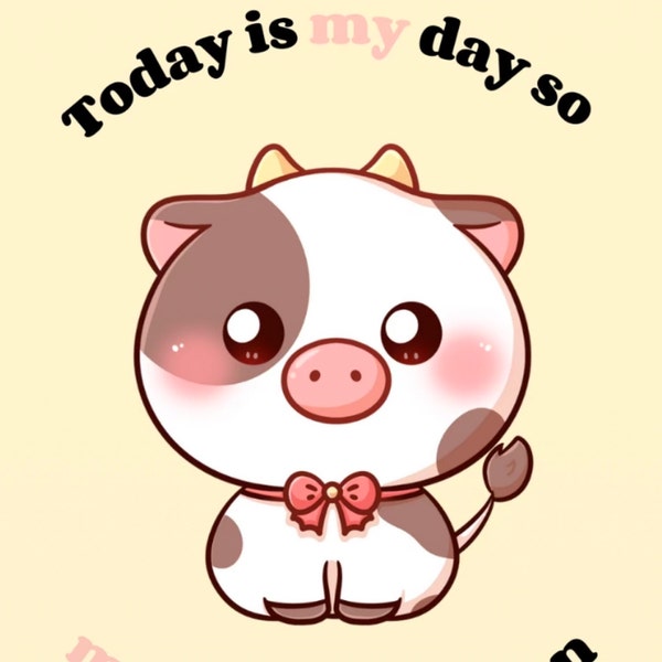 Inspiring Poster: Cow Themed Digital Artwork for Positivity and ...
