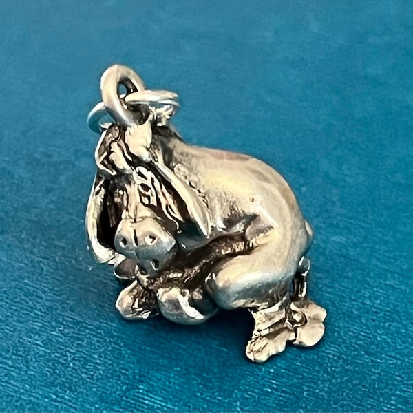 Sterling Silver Eeyore Charm - Etsy