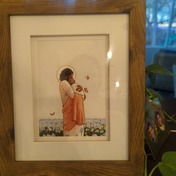 My Savior in Flowers, Jesus Christ Art, Jesus Christ Artwork, Jesus ...