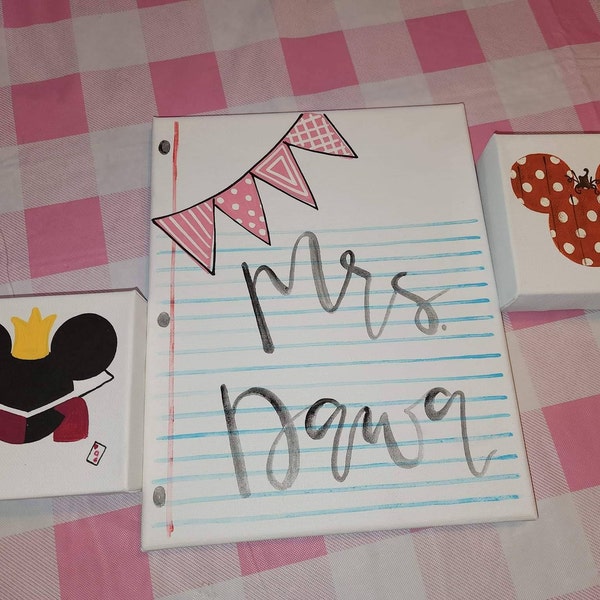 Notebook Paper Teacher Name Sign- Teacher Decor- Classroom Decor ...