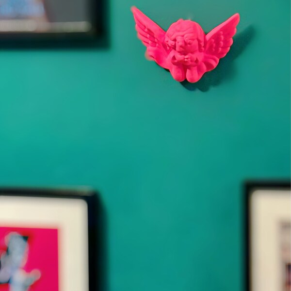 Medium 8x5.5inch - 20x14cm CHERUB | ANGEL | Cupid | NEON Pink ...