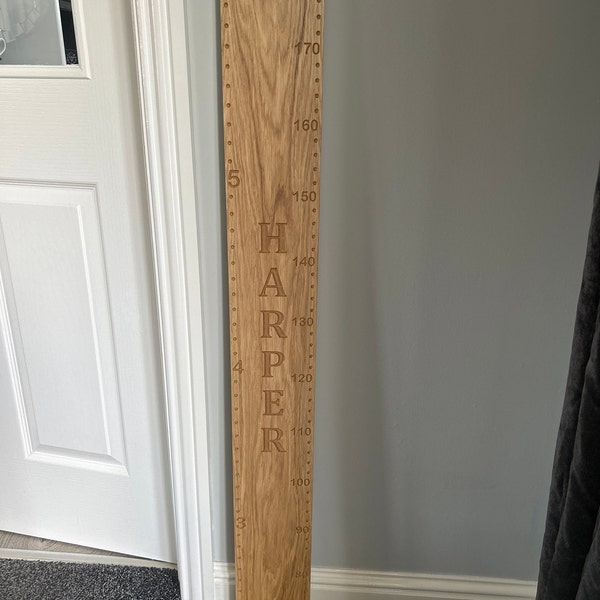 Personalised Wooden Height Chart Ruler, Wooden Height Chart, Children's ...
