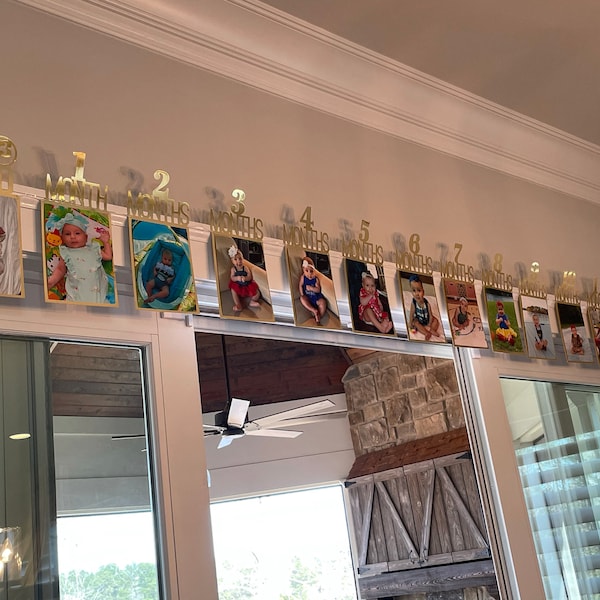 First Birthday Photo Banner, First Birthday Banner, 1st Year Photo ...