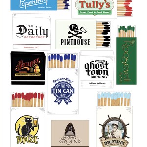 Custom Matchbox Design Label Only Personalized Matches for Weddings ...