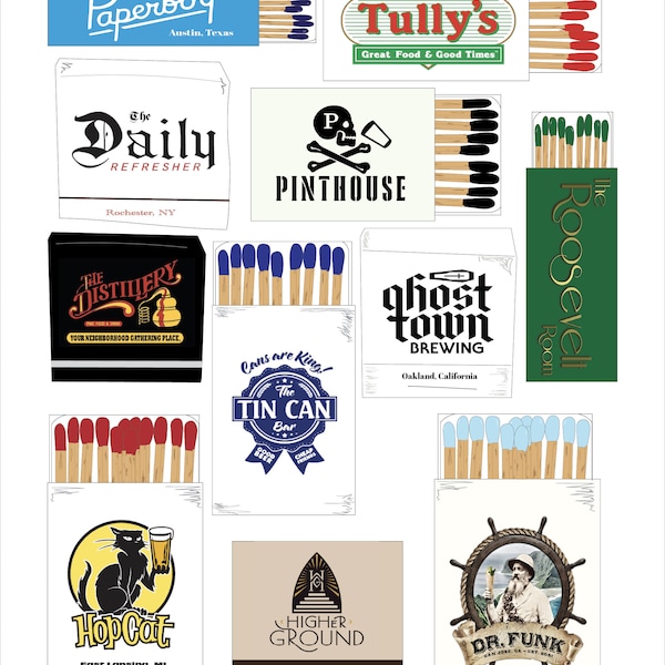 Custom Matchbox Design Label Only Personalized Matches for Weddings ...