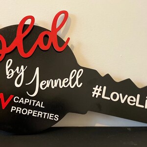 Realtor Sold Key Sign Key Shape Sold Sign Realtor Key Photo | Etsy