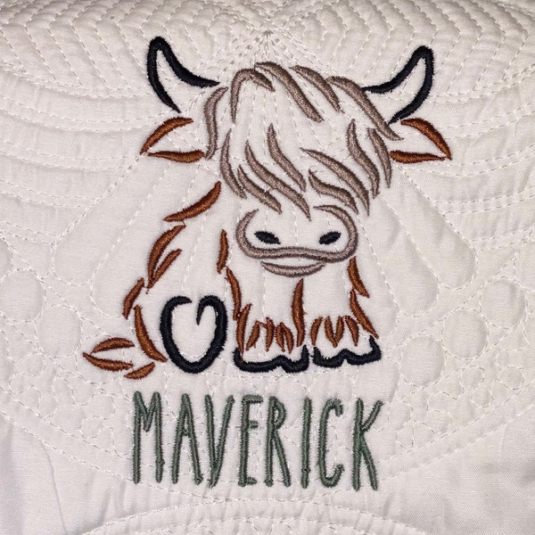 Highland Cow Sketch Embroidery Machine Design Instant Download Digital ...