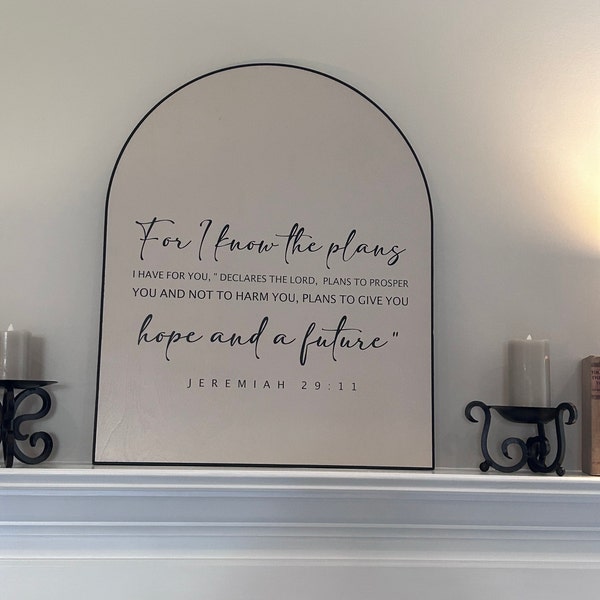 Arched Wall Sign - Jeremiah 29:11 - Scripture Wall Art - Living Room ...