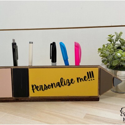 SVG File ONLY Pencil Shaped Pen and Pencil Holder Laser Cut Digital ...