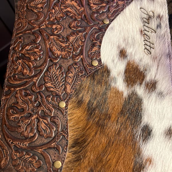 Lap Top Computer Case Hard Shell Snap on Leather and Cowhide. Punchy ...