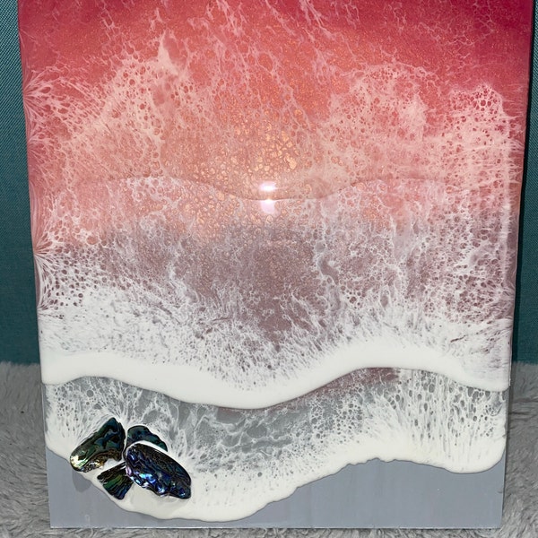 12 Inch Resin Ocean Shell Cluster Round Wall Plaque, Resin Ocean ...