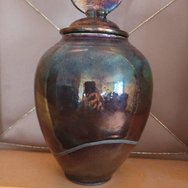 Raku Copper Matte Vase 7 X 7 - Etsy