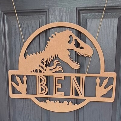 Happy Birthday Wooden Name Hoop Circle Sign Wall Plaque Wood MDF ...