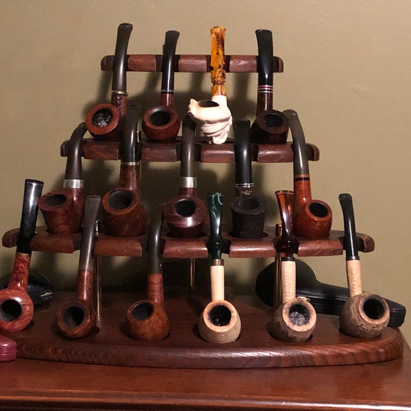 Wooden Pipe STAND for Smoking Pipe Wooden Pipe Stand Pipes Showcase ...
