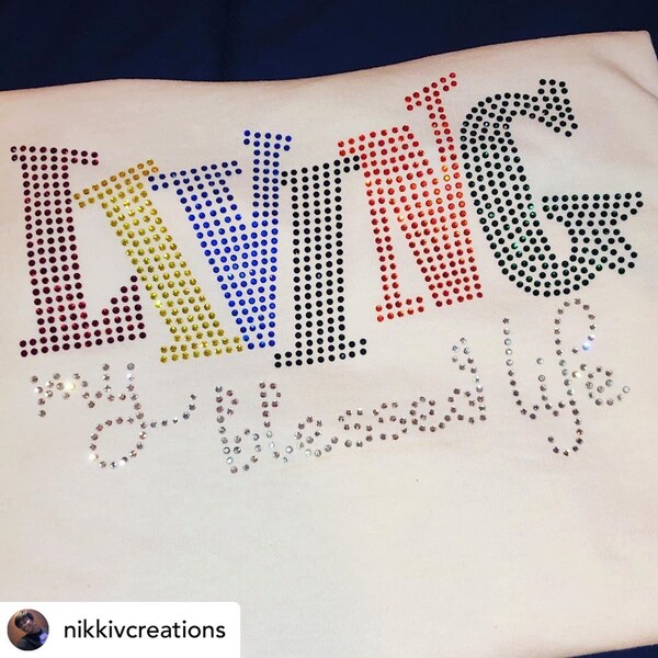 Download Living My Blessed Life Digital Rhinestone Template Svg Eps Png ...