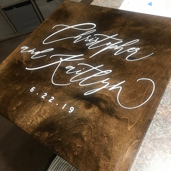 Wedding Sign Decal Personalized Wood or Chalkboard Sign Decal Wedding ...