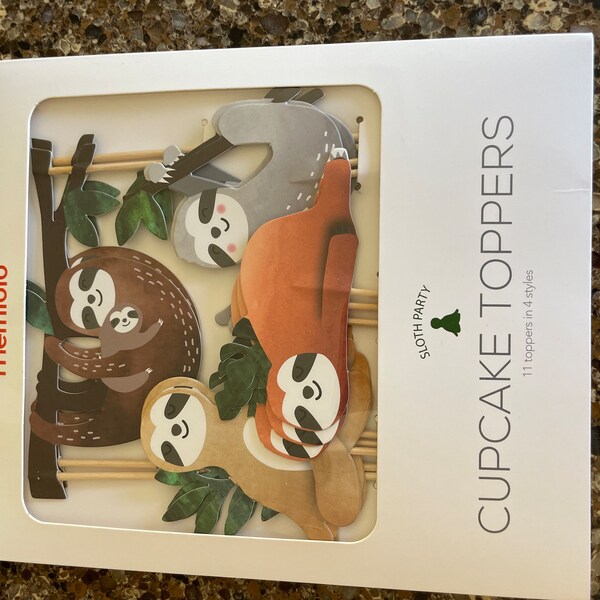 Sloth Party Cupcake Toppers Cake Toppers Sloth Party Decorations Sloth ...