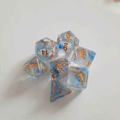 Dice RPG Set of 7 'spirit Of' Dolphin Dice Dungeons - Etsy