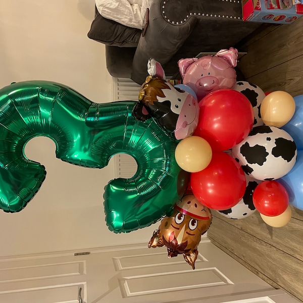 DIY Blue Farm Balloon Sculpture, 1.4m/55in, Boy's Farm Animal Balloon ...