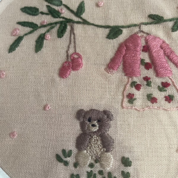 Oh Baby Girl Embroidery Pattern, Girl Baby Clothesline Design, Nursery ...