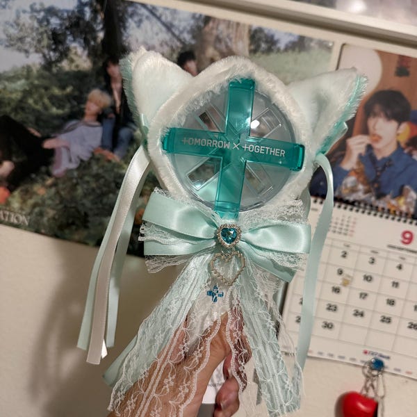 TXT Moabong Ver.1/2 Light Stick Cover | Ribbon Bow Decor | Kpop Concert ...