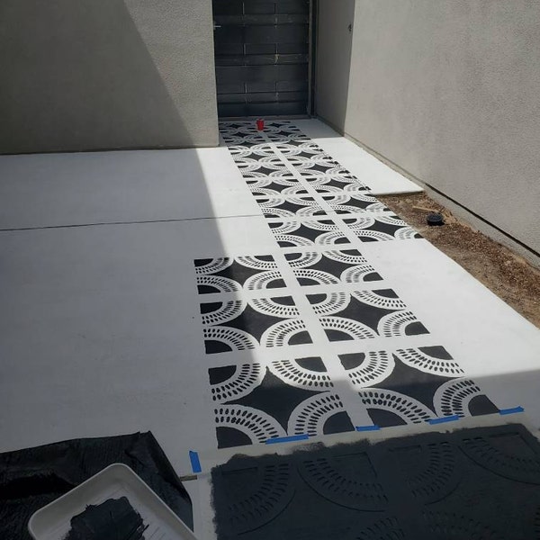 Patio Slab Stencil - 60x60 and 45x45 Cm Square Concrete Garden Paver ...