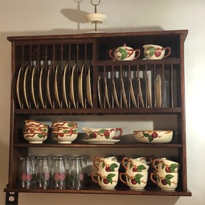 Shaker Peg Kitchen Window Plate Rack Shelf Wood Dish Cabinet | Etsy