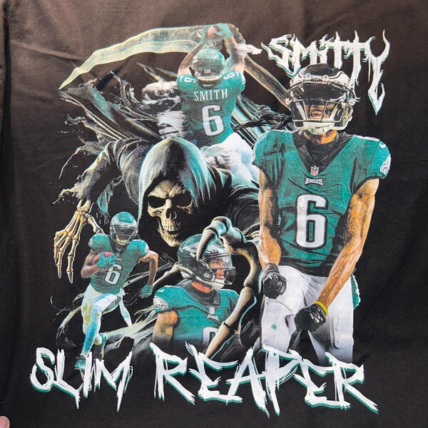 Devonta Smith "slim Reaper" Vintage Eagles T-shirt - Retro Philadelphia ...