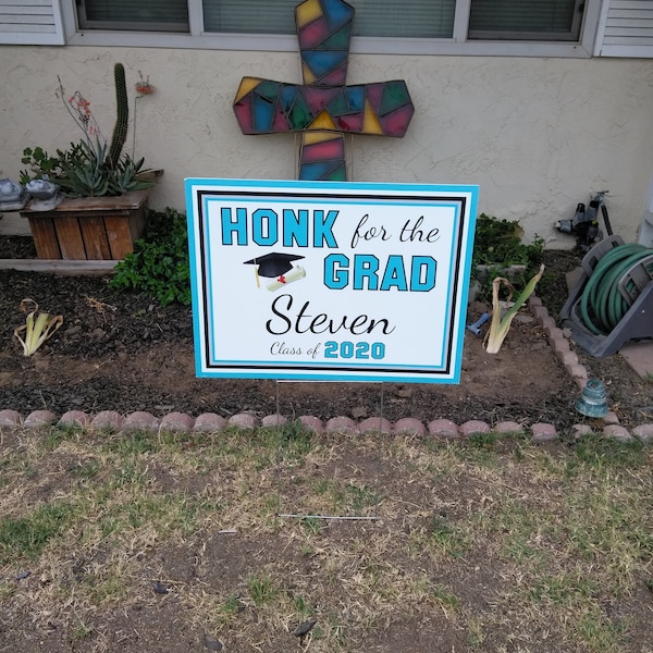 Honk for the Grad Graduation Yard Sign Class of 2023 Lawn Sign High ...