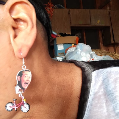 Pee-wee's Big Adventure Pee-wee Herman With Red Bike Dangling Earrings ...