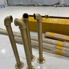 Gold Wall Mounted Industrial Pipes Clothes Hanging Pole Rustic Iron ...