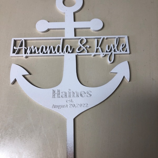 Personalized Anchor Cake Topper: Nautical Wedding, Baby Shower Decor - Etsy