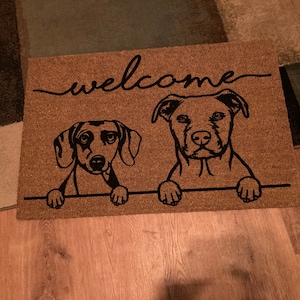 Personalized Dog and Cat Gift, Welcome Mat Cats and Dogs, Custom Dog ...