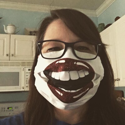 Funny Face Mask, Cotton Mask With Filter Pocket and Nose Wire, Smile ...