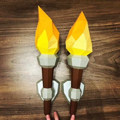 Antorchas Papercraft 3D DIY artesanías de papel de bajo polietileno ...
