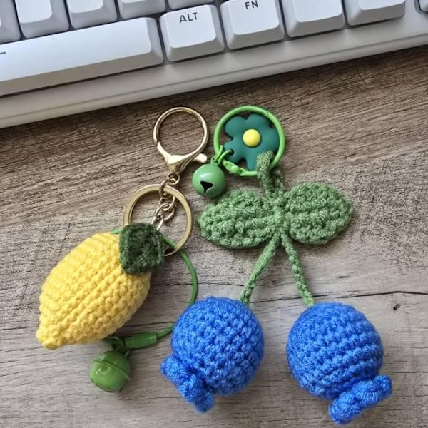 Handmade Crochet Mini Lemon Keychain / Mini Cute Lemon Bag Charm ...