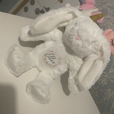 Personalised Bunny Rabbit, New Baby Gift, Customised Plush Soft Toy ...