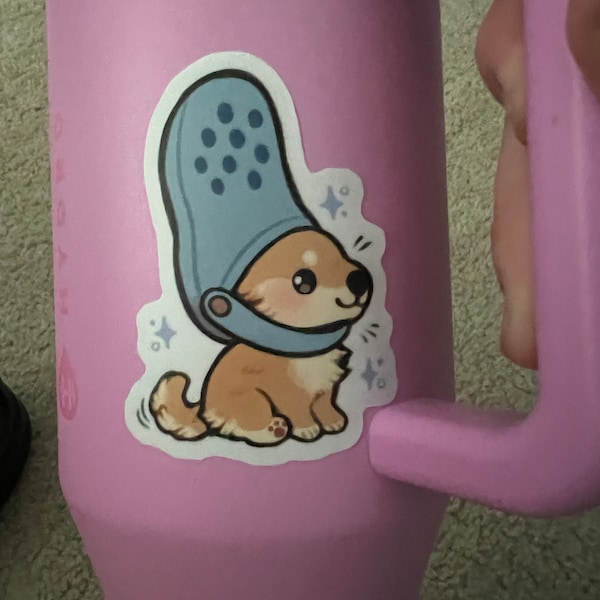 Croc Dog Sticker / Shiba Inu Sticker / Puppy Sticker / Animal Sticker ...