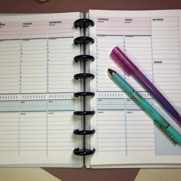 Planner 2-page per Week A4 Size Weekly Planner Day Planner Instant ...