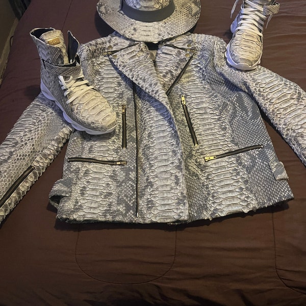 Custom Python Leather Biker Jacket, Leather Jacket for Women, Dragon ...