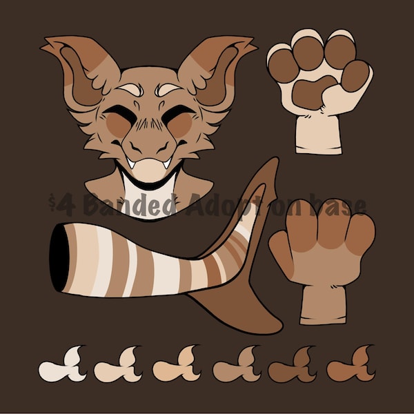 Skull Dog Partial | Poodling Fursona Reference Sheet Base | Furry Line ...