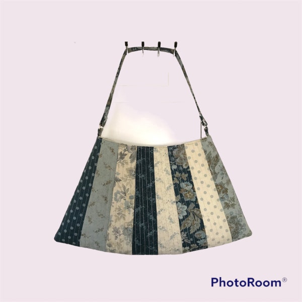 Fan Bag Sewing Pattern PDF , Patchwork Quilted Bag Pattern, Recycled ...