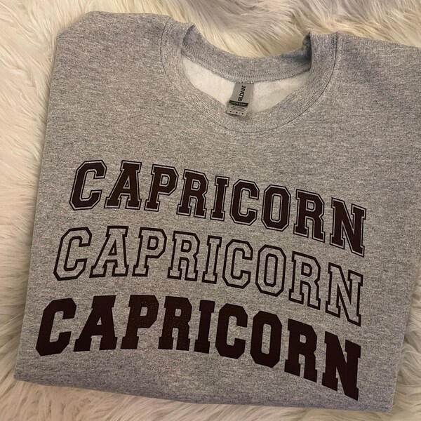 Capricorn Svg, Capricorn Png, Arched Varsity Font, Zodiac Signs ...