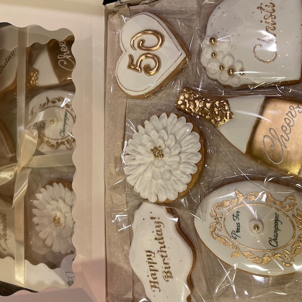 Birthday Decorated Cookies, 50th Birthday Cookies, Fifty Birthday ...