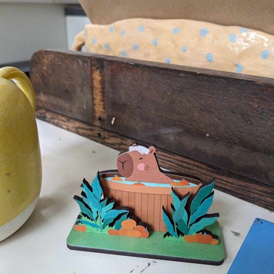 Capybara Spa Onsen Desk Companion Cute Capybaras Gift Kawaii Desk Toy ...