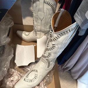 Western Cowboy Boots / White Cowboy Boots / Cowgirl Boots/ Wedding ...