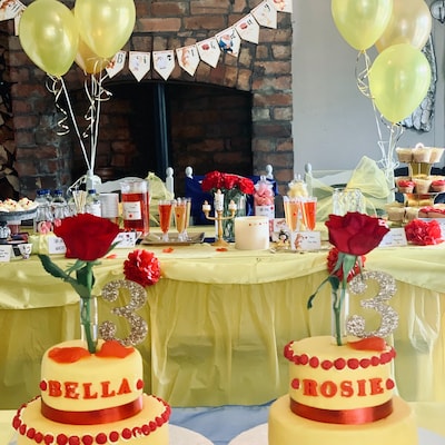 Princess Belle Banner, Printable Princess Triangle Banner, Beauty and ...