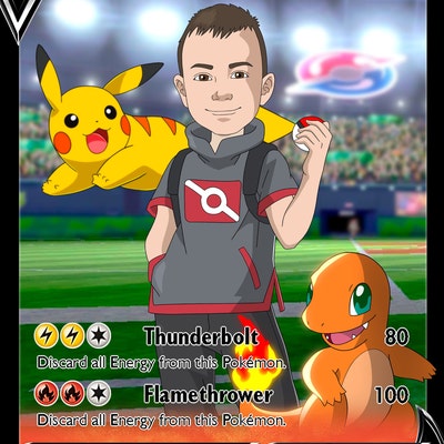Custom Pokemon Portrait You as a Pokemon Trainer the Perfect - Etsy