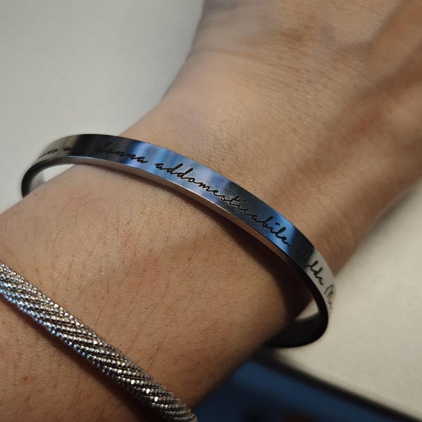 QR Code Cuff Bracelet, Engraved Jewelry, Secret Message Jewellery ...
